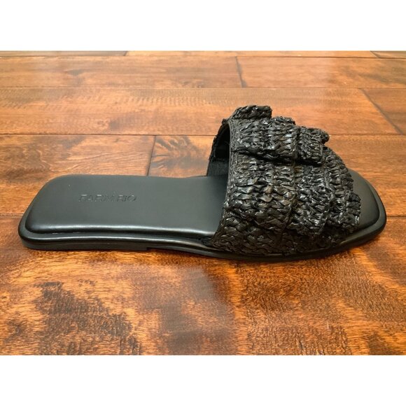 FARM Rio | Shoes | Farm Rio Black Ruffle Crochet Slide Sandals Size 8 ...